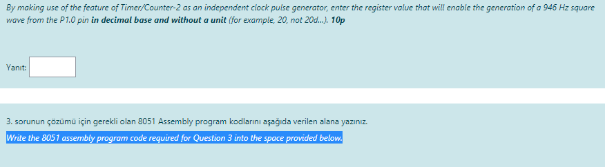 Solved By making use of the feature of Timer/Counter-2 as | Chegg.com