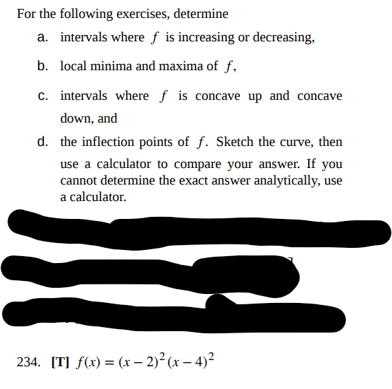 Solved For the following exercises, determine a. intervals | Chegg.com