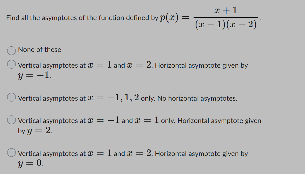 Solved ind all the asymptotes of the function defined by | Chegg.com
