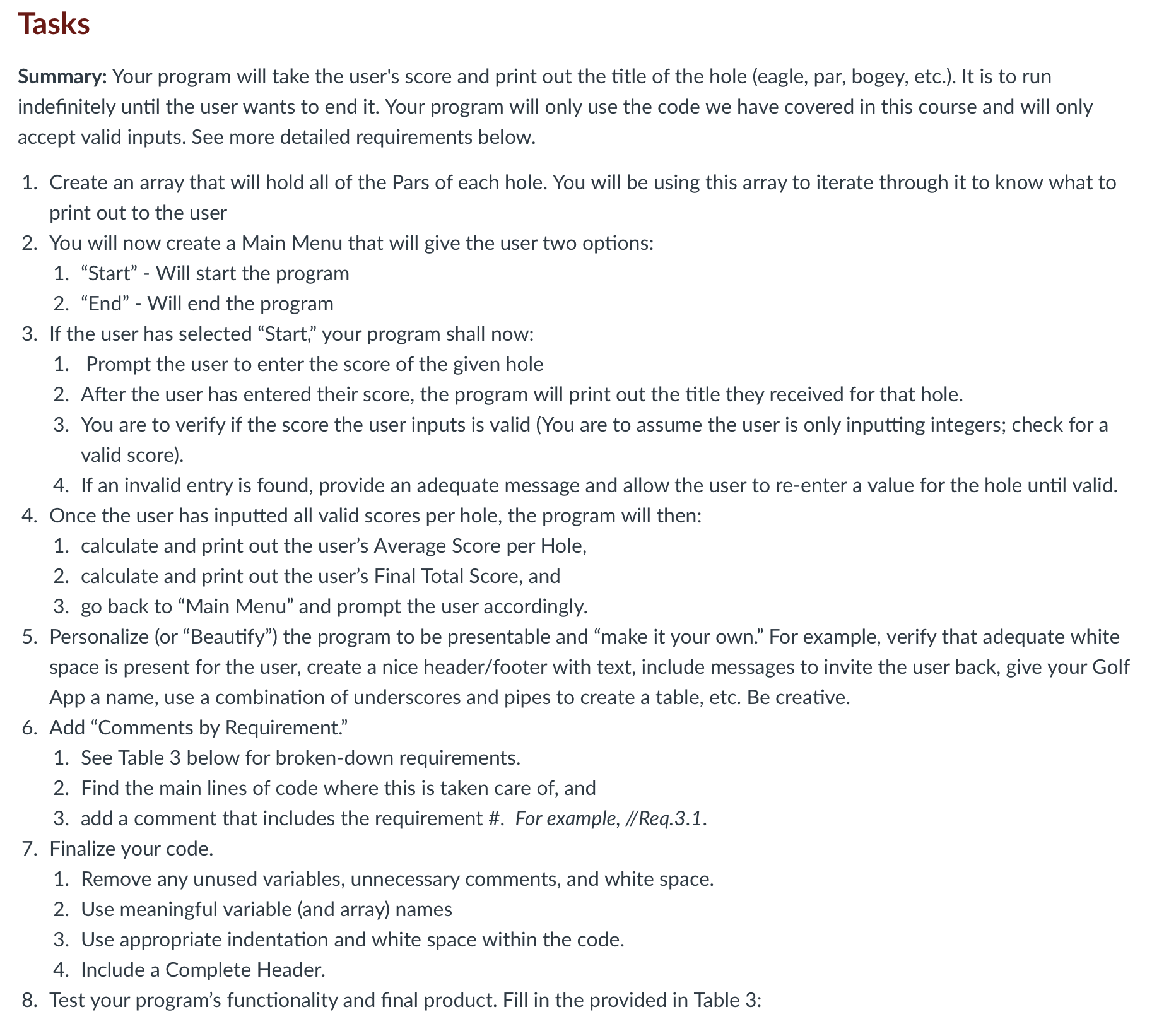 Solved - Golf scores record the number of strokes taken to | Chegg.com