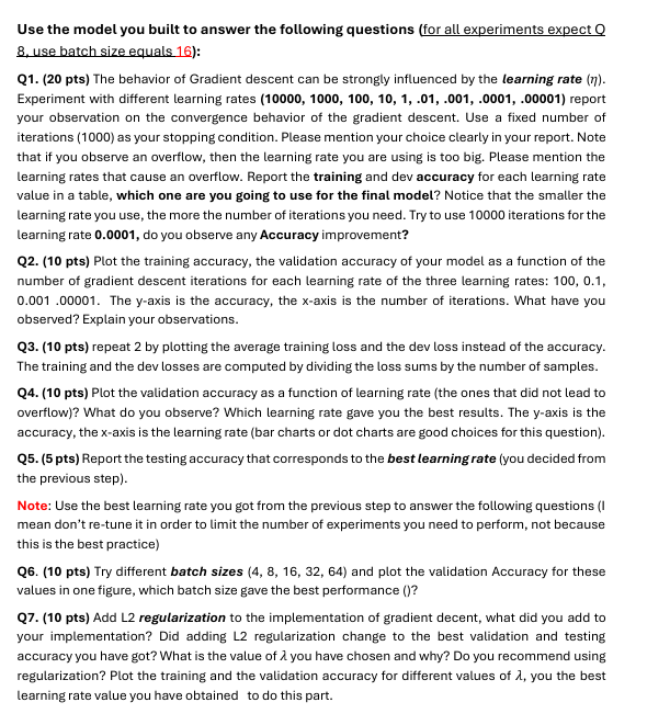 Solved Q8. (10 ﻿pts): train a model without data | Chegg.com