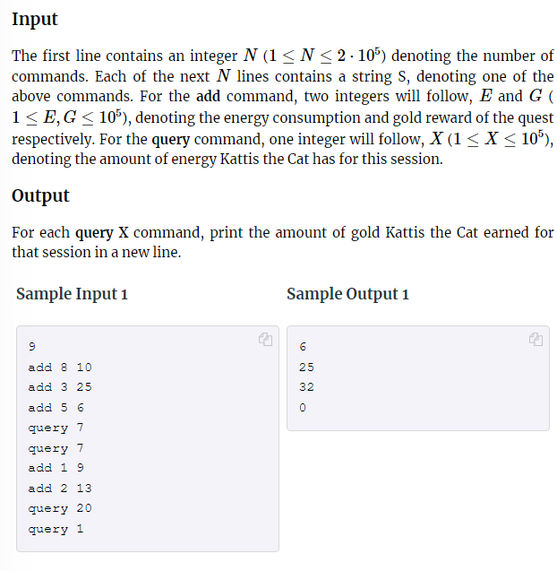 Solved Kattis the Cat enjoys clearing quests on her mobile | Chegg.com