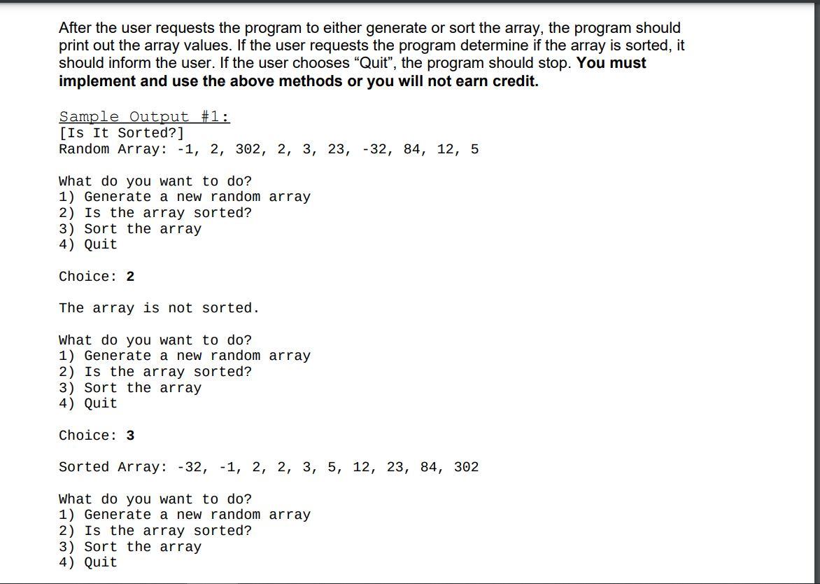 Solved Assignment 6A: Is it sorted? It's helpful to know if | Chegg.com