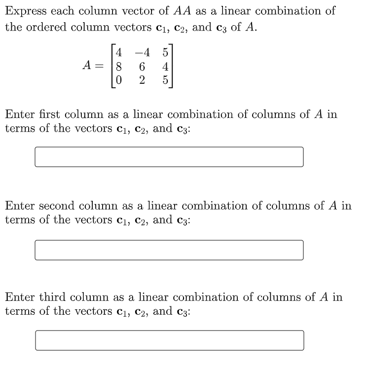 Solved Use the row method or column method (as appropriate) | Chegg.com