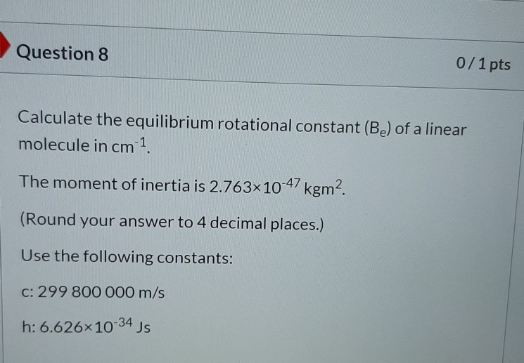 Solved Question 8 0/1pts Calculate the equilibrium | Chegg.com