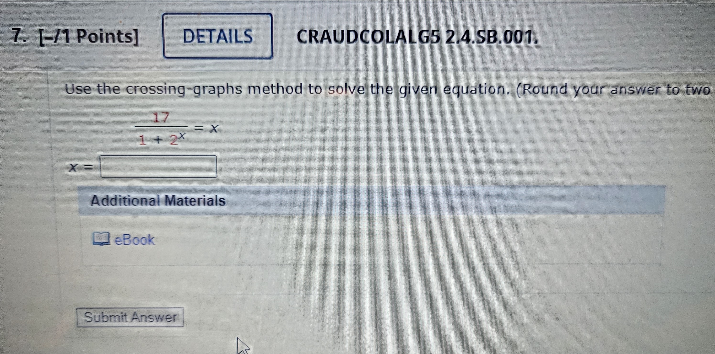 Solved Use the crossing-graphs method to solve the given | Chegg.com