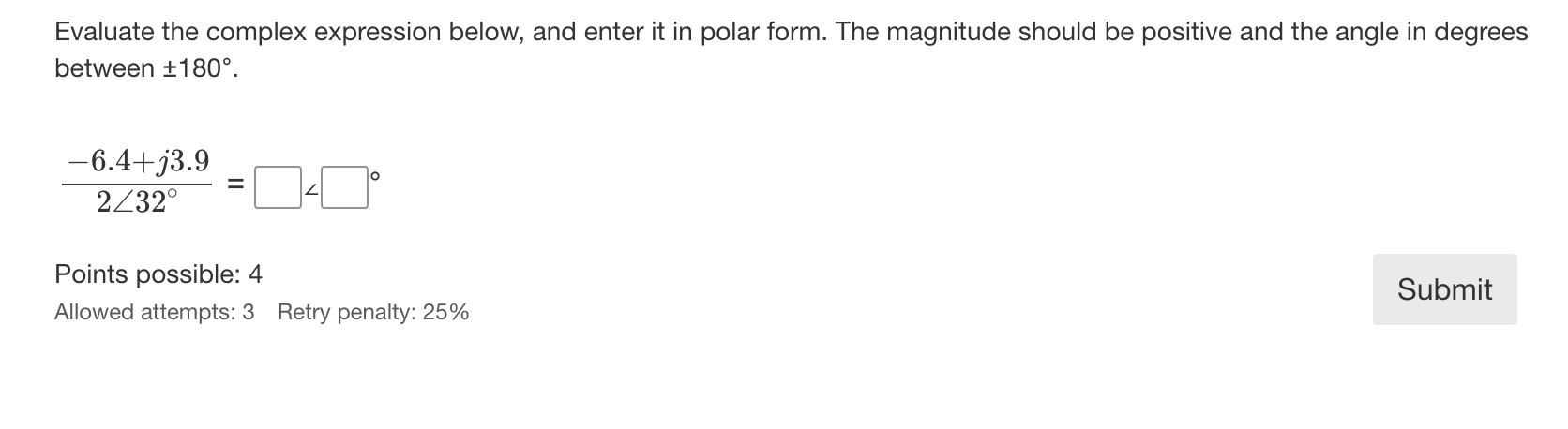 Solved Evaluate the complex expression below, and enter it | Chegg.com