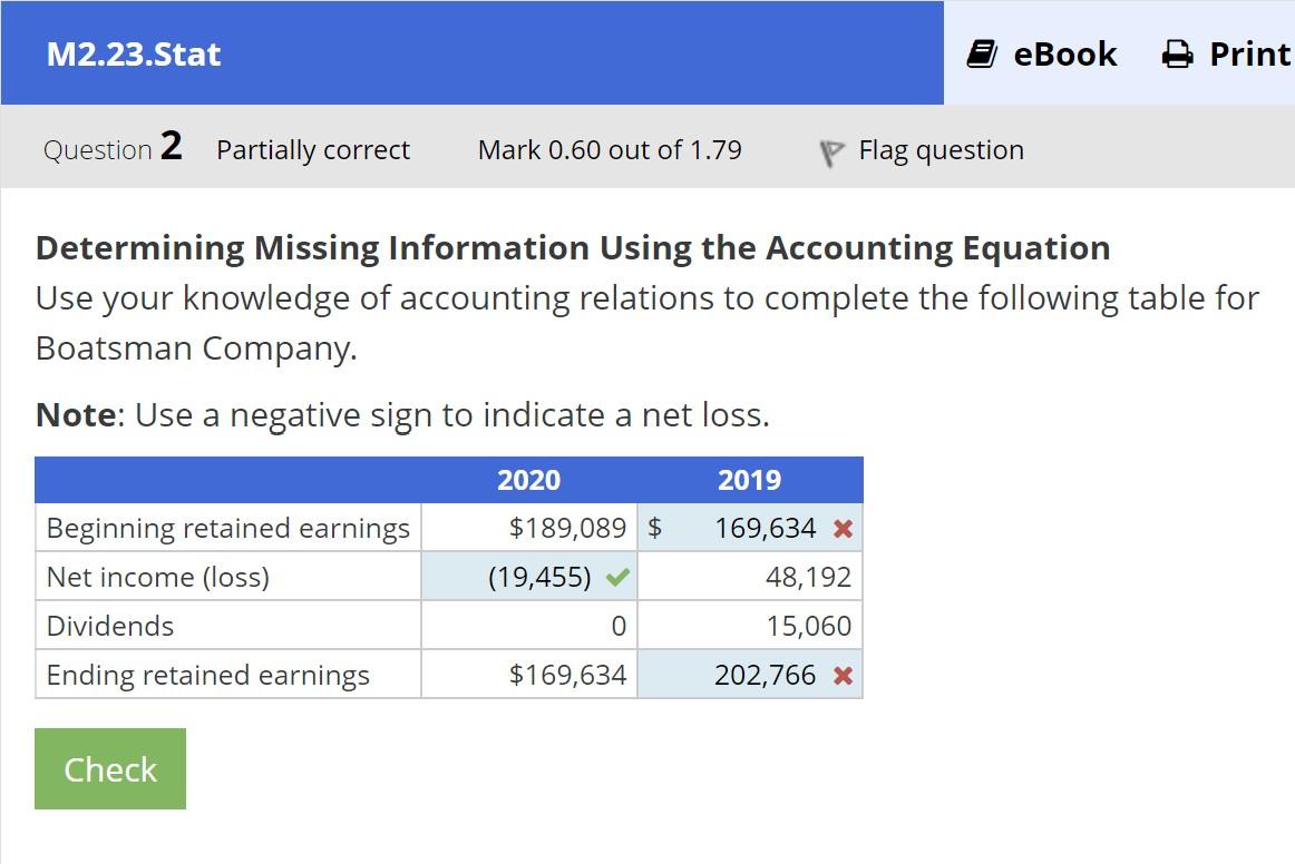 Solved M2.23. Stat Determining Missing Information Using the | Chegg.com