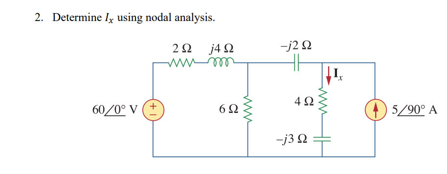 Solved 2. Determine Ix using nodal analysis. | Chegg.com