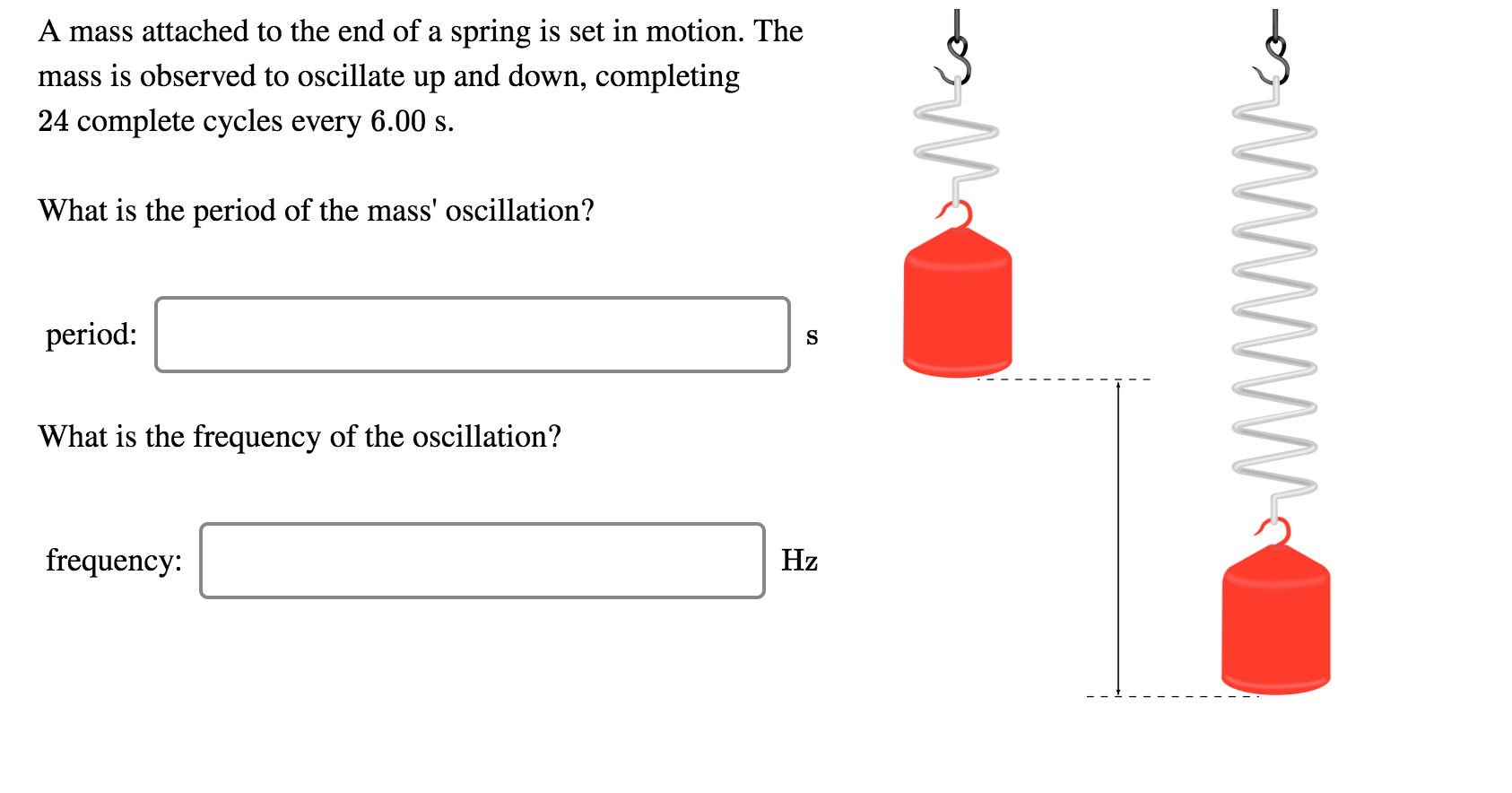 Solved A mass attached to the end of a spring is set in | Chegg.com