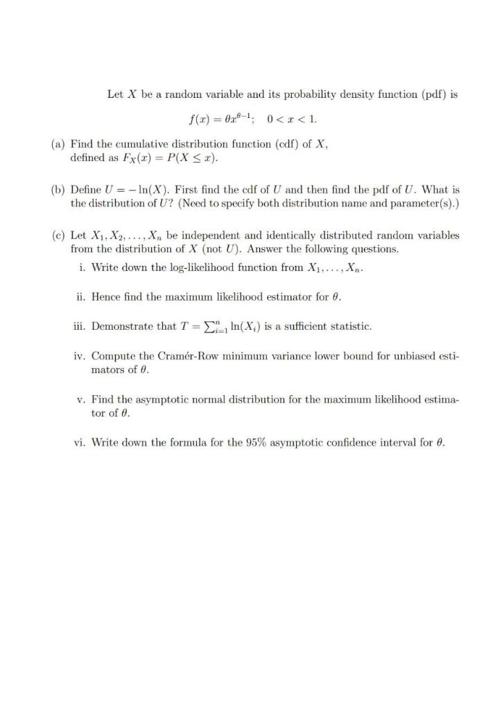 Solved Let X be a random variable and its probability | Chegg.com