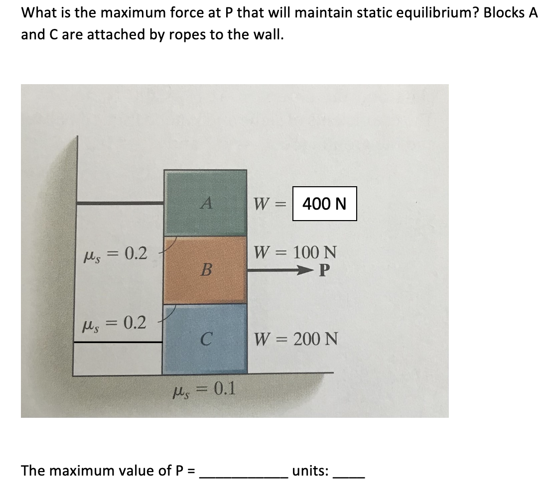 Solved What is the maximum force at P that will maintain | Chegg.com