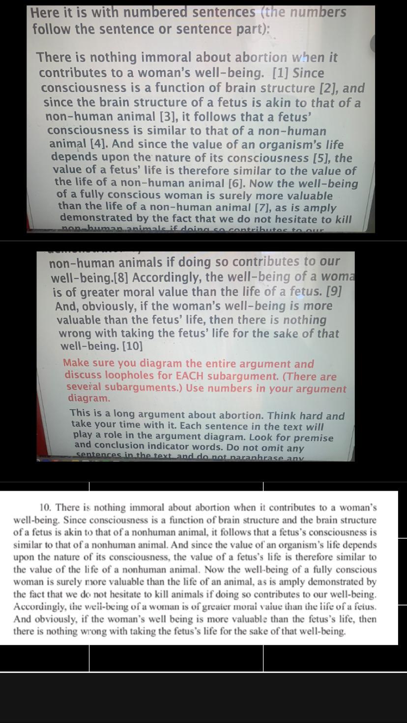 I NEED TO DIAGRAM THE ENTIRE ARGUMENT IN A LOGIC | Chegg.com