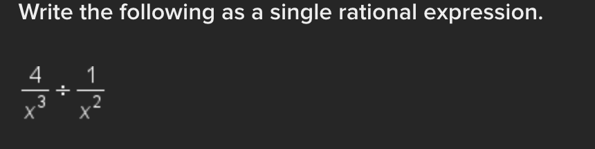 Solved Write the following as a single rational expression. | Chegg.com