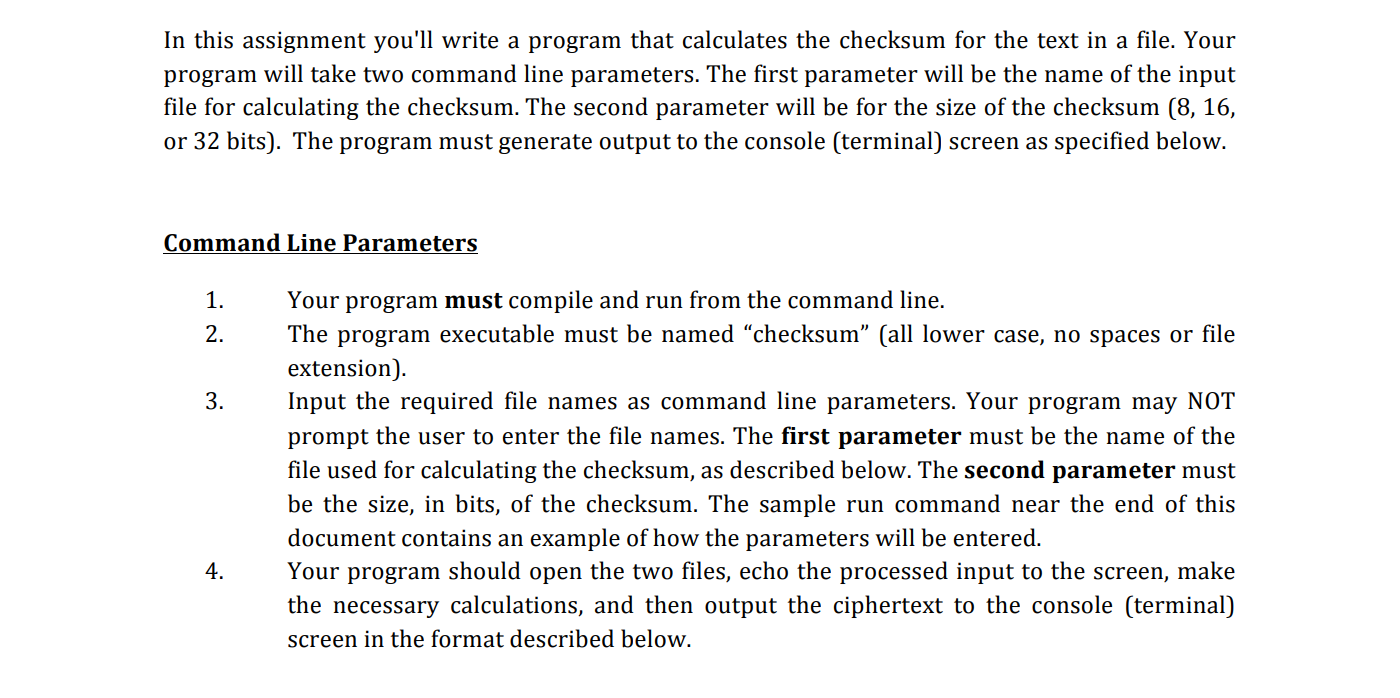 Solved In this assignment you'll write a program that | Chegg.com