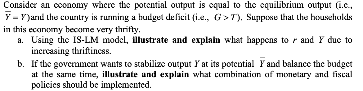 Solved Consider an economy where the potential output is | Chegg.com
