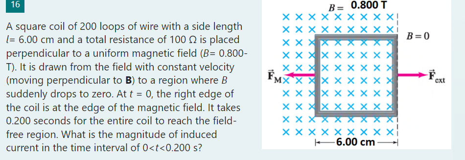 Solved A square coil of 200 loops of wire with a side length | Chegg.com
