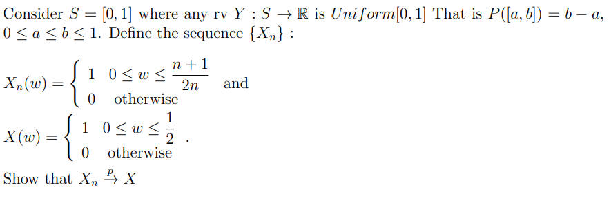 Solved Consider S=[0,1] where any rv Y:S→R is Uniform [0,1] | Chegg.com