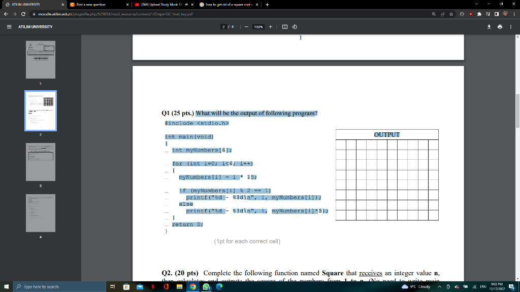 Solved What Will Be The Output Of Following Program Output 7450