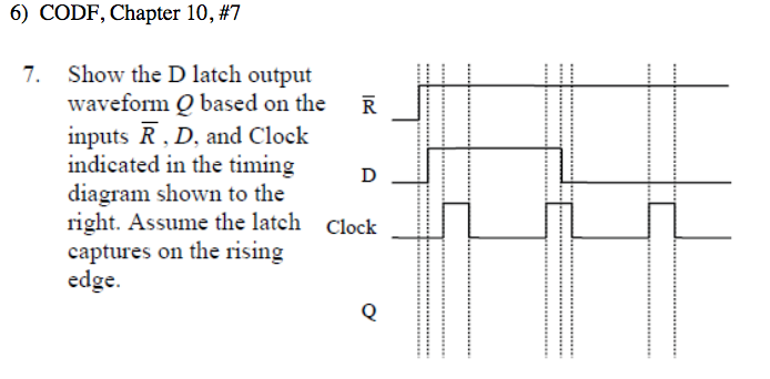 Solved 6 Codf Chapter 10 7 7 Show The D Latch Output 