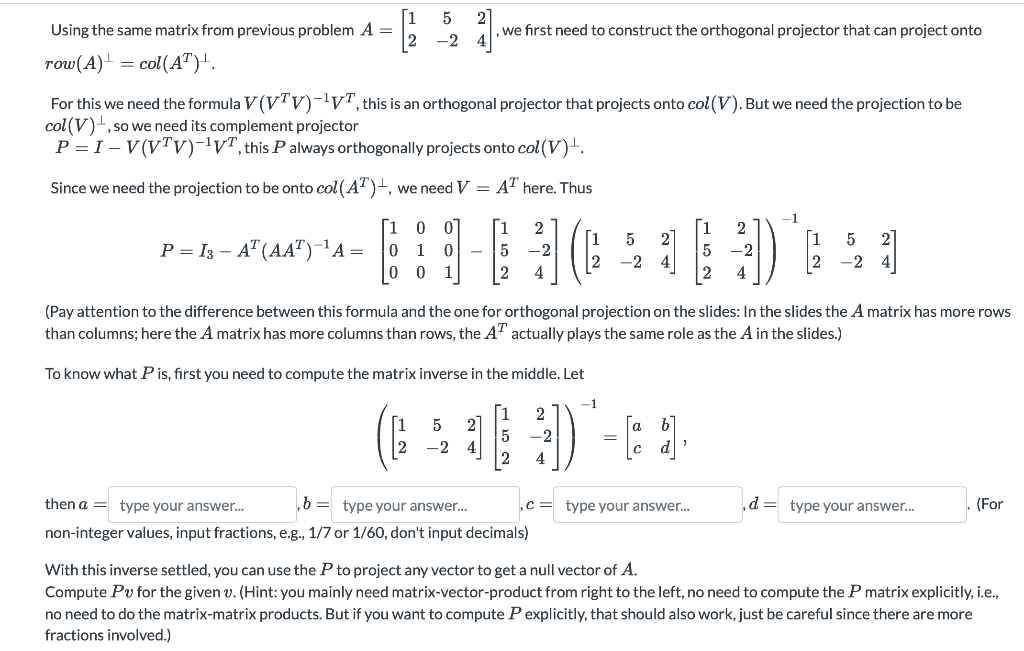 Solved Using the same matrix from previous problem | Chegg.com