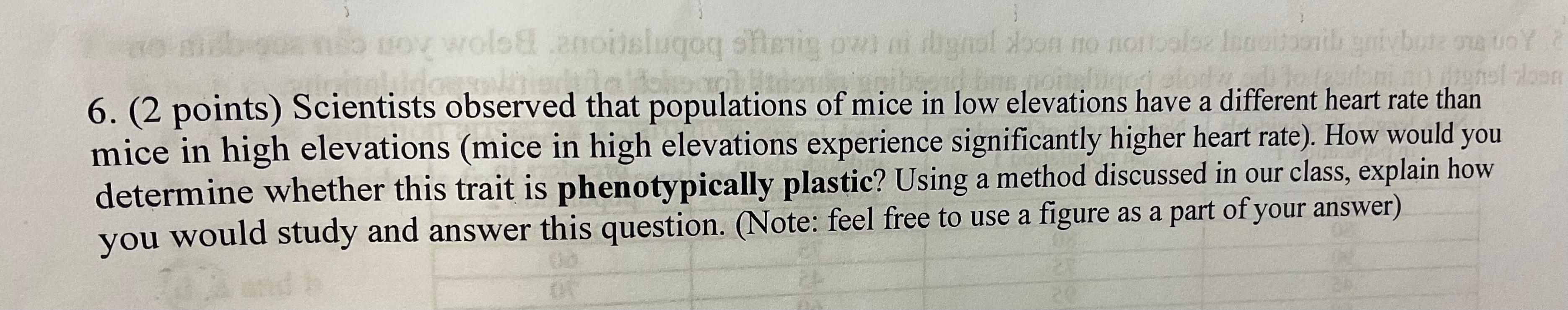 Solved 6. (2 points) Scientists observed that populations of | Chegg.com