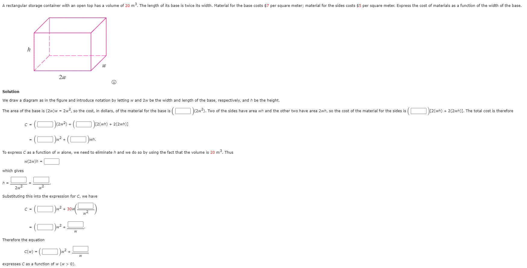 Solved A rectangular storage container with an open top has | Chegg.com