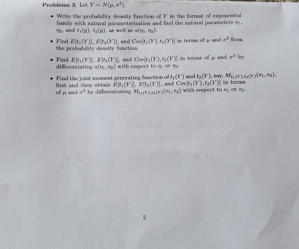 Solved Problems 3. Let Y N (,0). • Write the probability | Chegg.com
