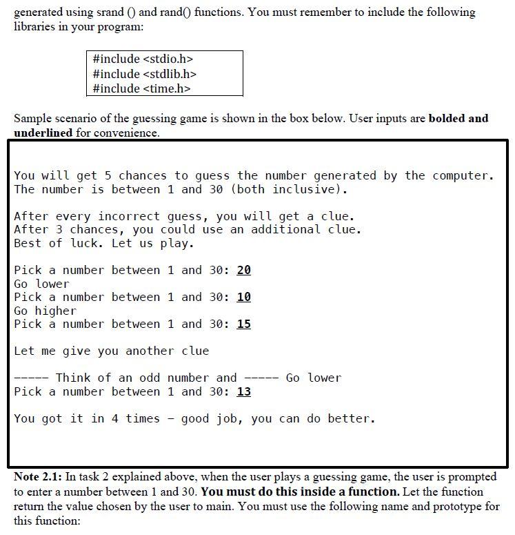 Solved Task2: play a guessing game with the computer. Your | Chegg.com