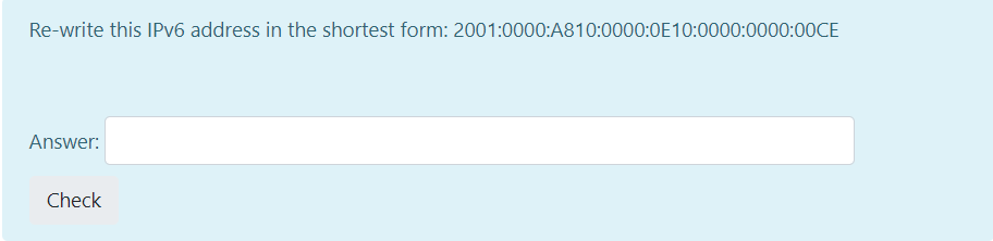 Solved Re-write this IPv6 address in the shortest form: | Chegg.com