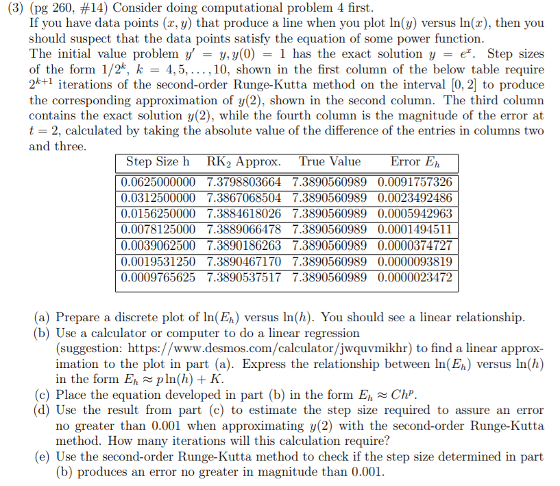 Solved (3) (pg 260, #14) Consider doing computational | Chegg.com