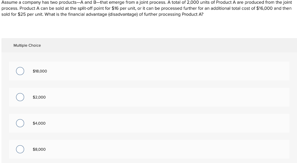 Solved Assume a company has two products-A and B-that emerge | Chegg.com