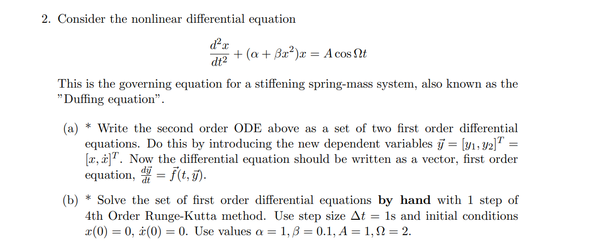 2. Consider the nonlinear differential equation d²x | Chegg.com
