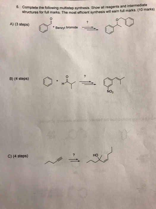 5. Complete the following structures for full marks. | Chegg.com