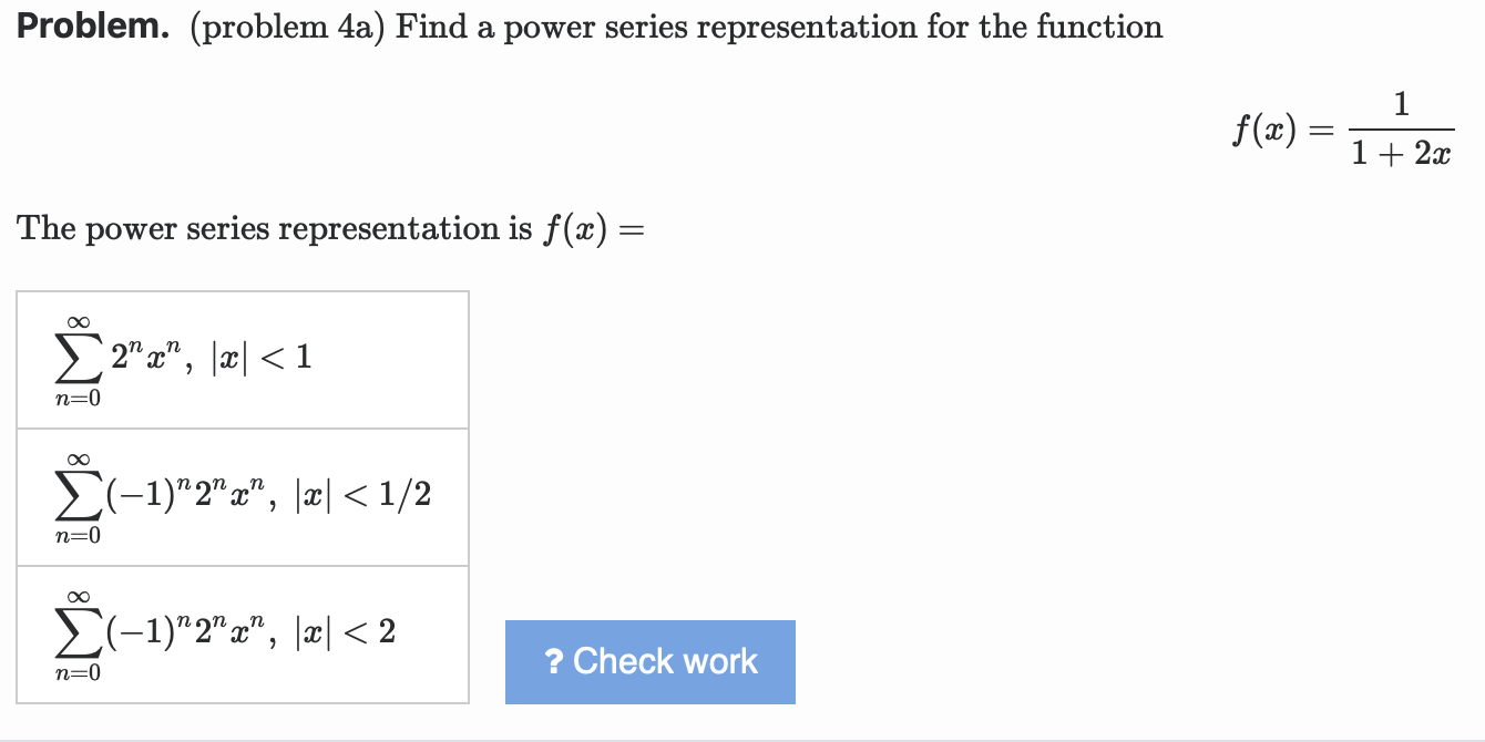 Solved Problem. (problem 4a) Find a power series | Chegg.com
