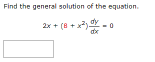 Solved Find the general solution of the equation. | Chegg.com