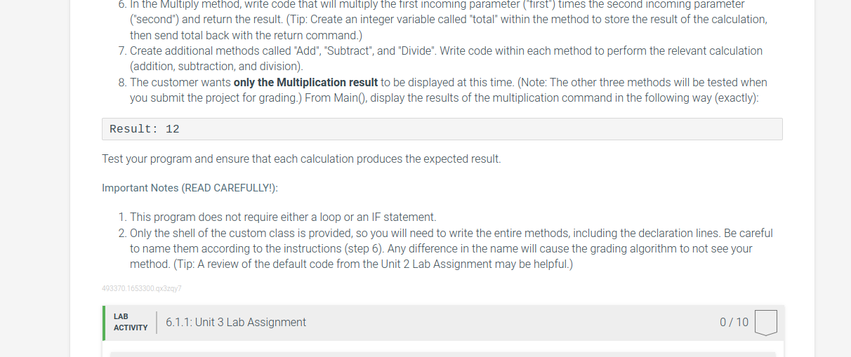 Solved \begin{tabular}{l|l} B & 6.1.1: Unit 3 Lab Assignment | Chegg.com