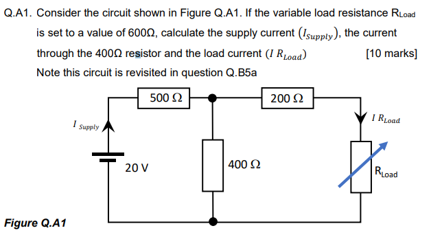 [Solved]: Q.A1. Consider the circuit shown in Figure