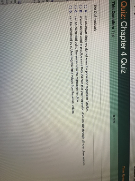 Solved nis dueston: 1 pt 1 of 9 The regression R? is defined | Chegg.com