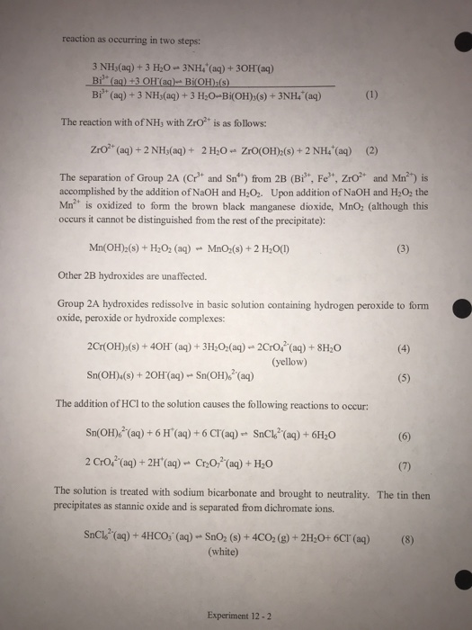 Solved Experiment 12 Name Pre-Laboratory Exercise: | Chegg.com