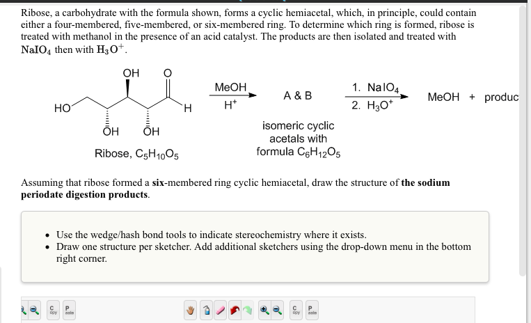Solved Ribose, a carbohydrate with the formula shown, forms | Chegg.com