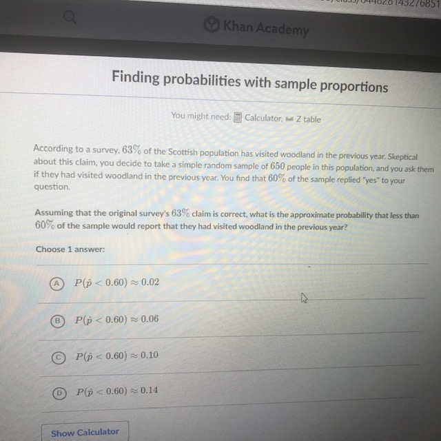 Solved 4527685 Khan Academy Finding probabilities with | Chegg.com Solved 4527685 Khan Academy Finding probabilities with | Chegg.com