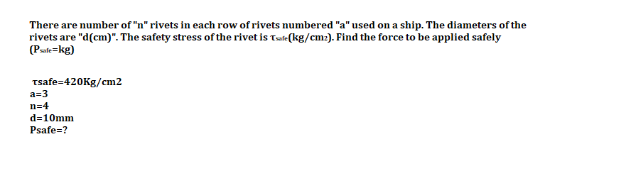 Solved There are number of " n " ﻿rivets in each row of | Chegg.com