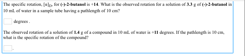 Solved [Review Topics] [References) The specific rotation, | Chegg.com