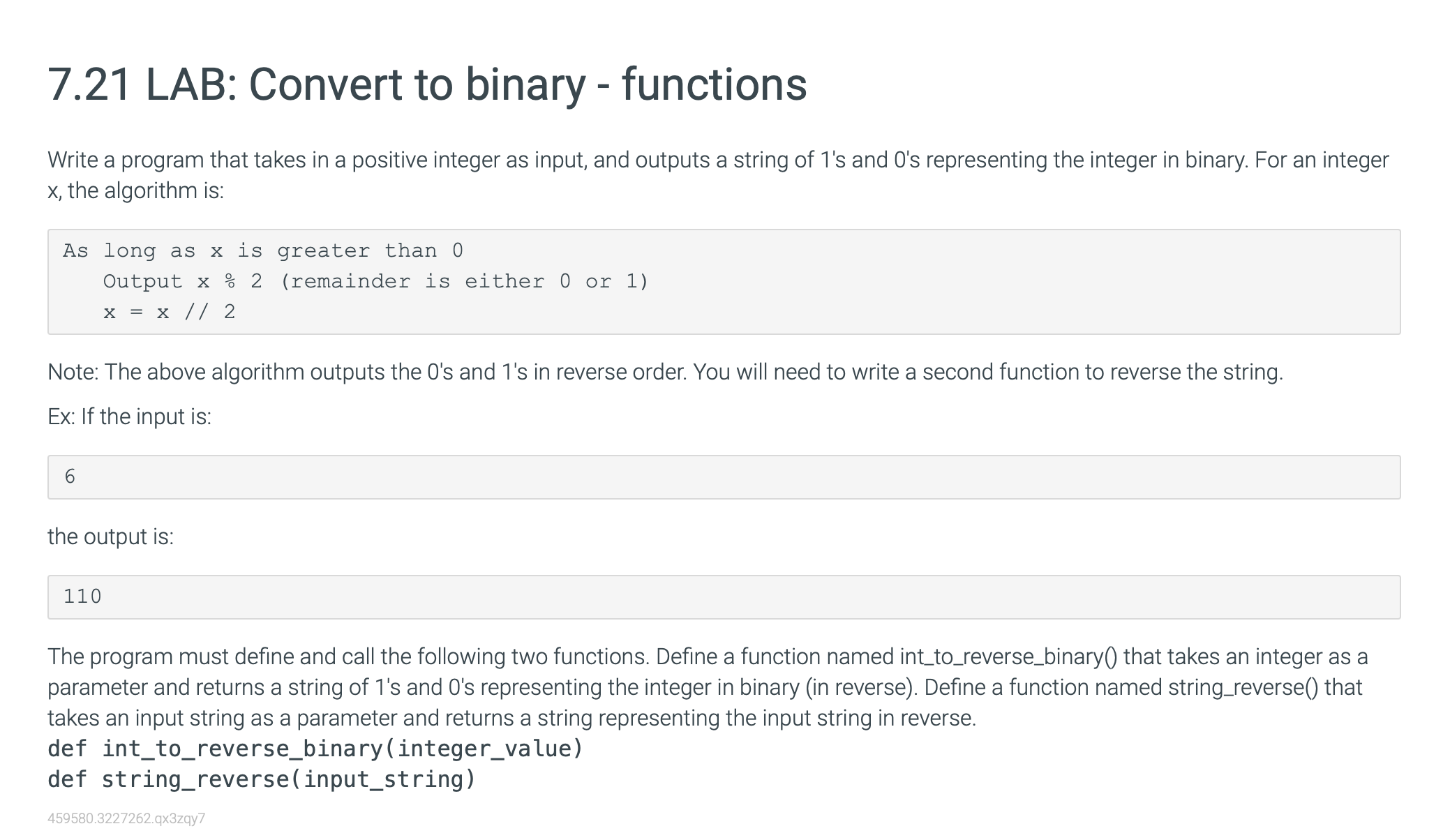 Solved Note: The above algorithm outputs the 0's and 1's in | Chegg.com