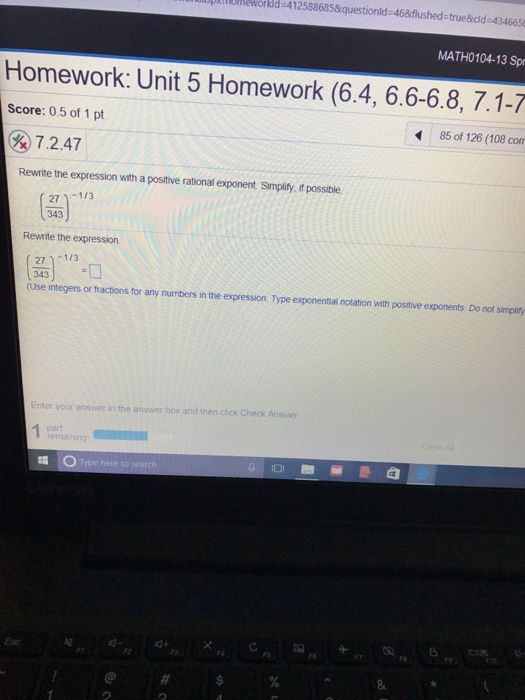 Solved Rewrite The Expression With A Positive Rational