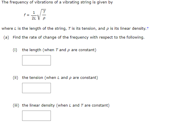 Solved The frequency of vibrations of a vibrating string is | Chegg.com