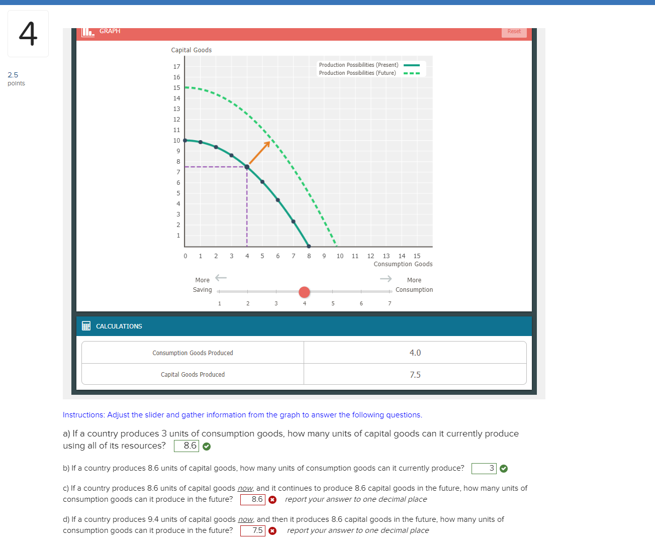 Solved 42.5pointsCALCULATIONS\table[[Consumption Goods | Chegg.com