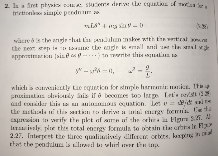 Solved 2. In a first physics course, students derive the | Chegg.com