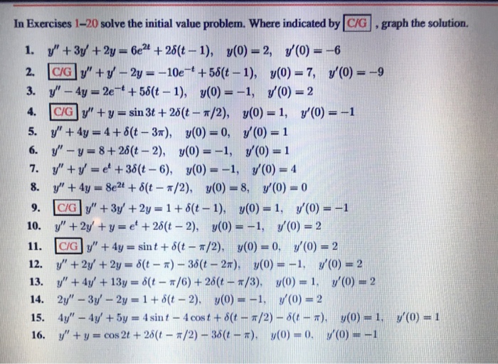 Solved In Exercises 1-20 solve the initial value problem. | Chegg.com